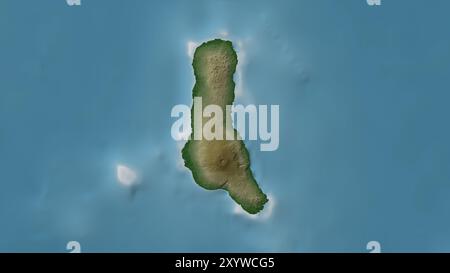 Grande Comore Island in the Mozambique Channel on a topographic, OSM ...