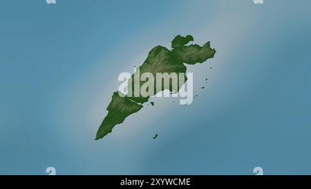 Isla Guanaja in the Caribbean Sea on a topographic, OSM Humanitarian ...