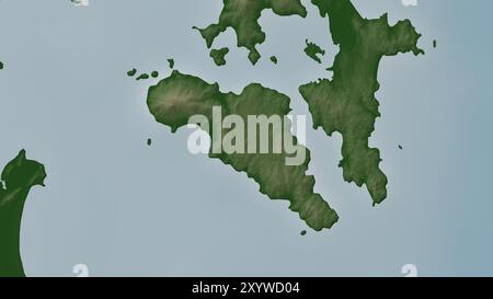 Hon Lon Island in the South China Sea on a topographic, OSM ...