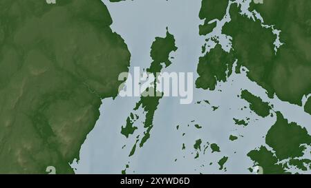 Islesboro Island in the North Atlantic Ocean on a topographic, OSM ...