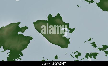 Keppel Island in the South Atlantic Ocean on a colored elevation map ...