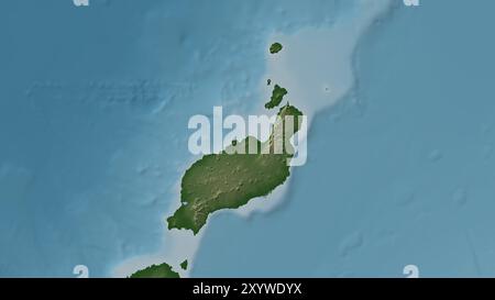 Lanzarote Island in the North Atlantic Ocean on a topographic, OSM ...
