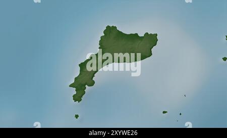 Lou Island in the Bismarck Sea on a topographic, OSM Humanitarian style ...