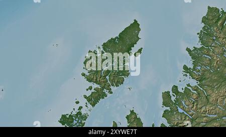 Lewis and Harris Island in the North Atlantic Ocean on a topographic ...