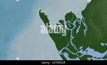 Ile Mandji in the Gulf of Guinea on a topographic, OSM Humanitarian ...