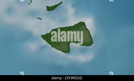 Pulau Menui in the Banda Sea, belonging to Indonesia, cropped to square ...