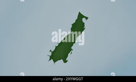 Middleton Island in the Gulf of Alaska on a topographic, OSM ...