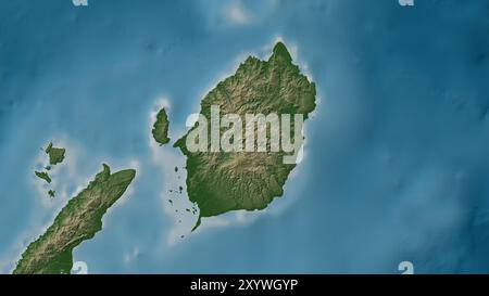 Pulau Morotai in the Molukka Sea, belonging to Indonesia, isolated on a ...
