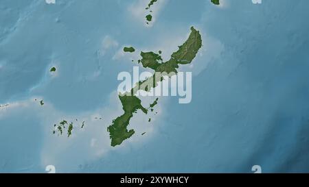 Shape of Okinawa Island in the Philippine Sea, belonging to Japan Stock ...