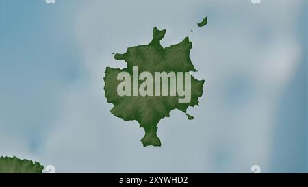 Ono Island in the South Pacific Ocean on a topographic, OSM ...