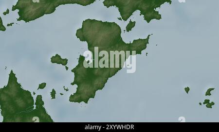 Oshima Island in the Seto Naikai or Inland Sea on a topographic, OSM ...