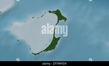 Ouvea Island in the Coral Sea, belonging to France, isolated on a ...