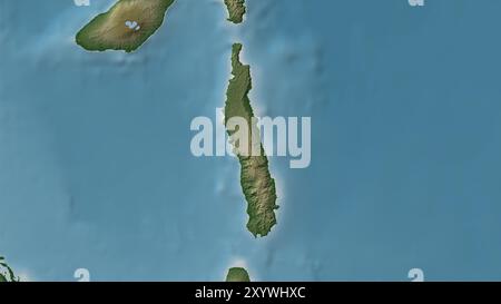 Pentecost Island in the Coral Sea on a topographic, OSM Humanitarian ...