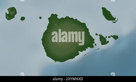 Pata Island in the Celebes Sea, belonging to Philippines, isolated on a bilevel elevation map ...