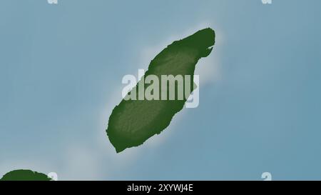 Ponson Island in the Philippine Sea on a topographic, OSM Humanitarian ...