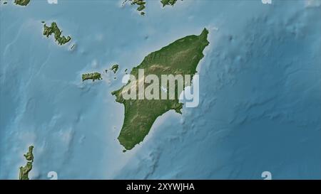 Rodos Island in the Aegean Sea, belonging to Greece, isolated on a ...