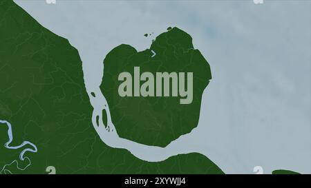 Pulau Rupat in the Malacca Strait, belonging to Indonesia, isolated on ...