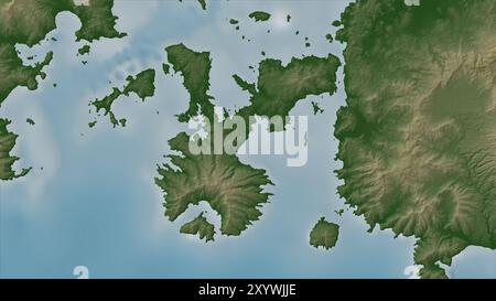 Pulau Rinca in the Savu Sea, belonging to Indonesia, isolated on a ...