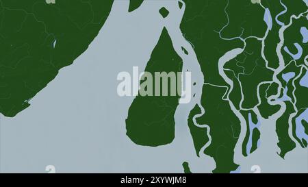 Sagar Island in the Bay of Bengal on a topographic, OSM Humanitarian ...