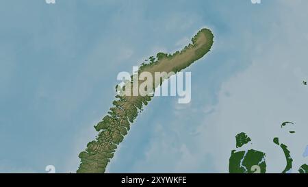 Severny Island in the Kara Sea on a topographic, OSM Humanitarian style ...