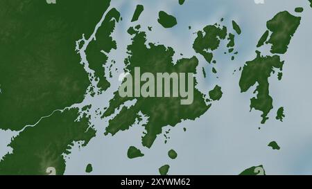 Tandubatu Island in the Celebes Sea, belonging to Philippines, isolated on a bilevel elevation ...