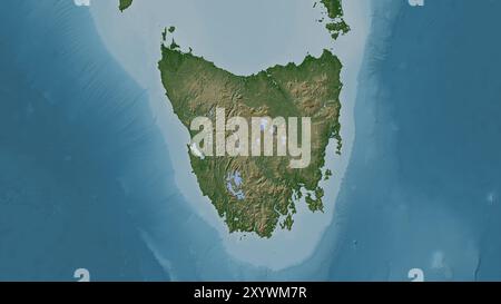 Tasmanien Island in the Tasman Sea, belonging to Australia, isolated on ...