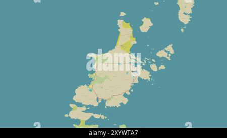 Barra Island in the North Atlantic Ocean on a colored elevation map ...