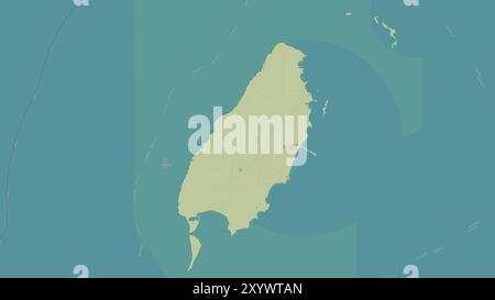 Barrow Island in the Indian Ocean on a colored elevation map Stock ...