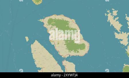 Biliran Island in the Philippine Sea on a colored elevation map Stock ...