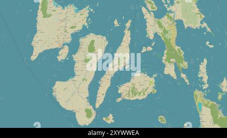 Cebu Island in the Philippine Sea on a colored elevation map Stock ...