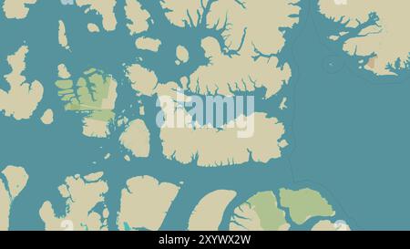 Devon Island in the Baffin Bay on a colored elevation map Stock Photo ...