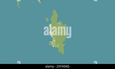 Ko Kut Island in the Gulf of Thailand on a colored elevation map Stock ...