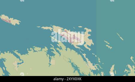 Koolan Island in the Indian Ocean on a colored elevation map Stock ...