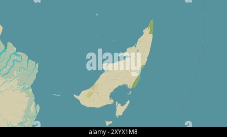 Mafia Island in the Indian Ocean on a colored elevation map Stock Photo ...