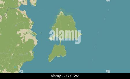Maria Island in the Tasman Sea on a colored elevation map Stock Photo ...