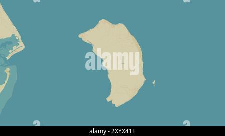 Ilha Matemo in the Mozambique Channel on a colored elevation map Stock ...