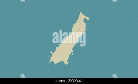 Middleton Island in the Gulf of Alaska on a colored elevation map Stock ...