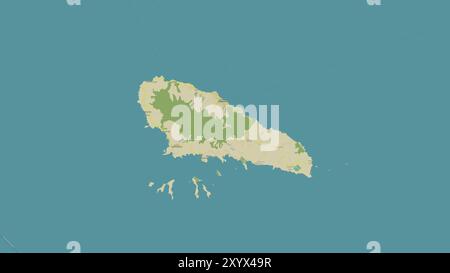 Moheli Island in the Mozambique Channel on a colored elevation map ...