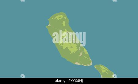 Nguna Island in the Coral Sea on a colored elevation map Stock Photo ...