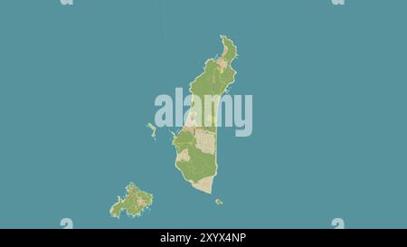 Niijima in the Philippine Sea on a colored elevation map Stock Photo ...
