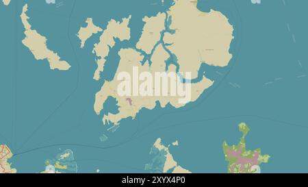 Nonoc Island in the Philippine Sea on a colored elevation map Stock ...