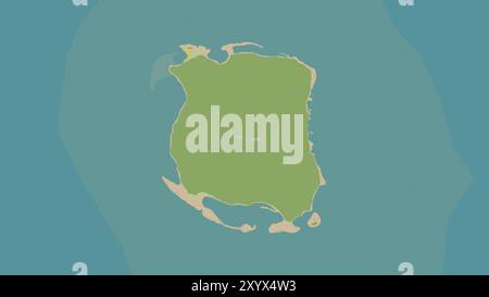 North Sentinel Island in the Bay of Bengal on a colored elevation map ...