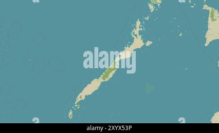 Palawan Island in the Sulu Sea on a colored elevation map Stock Photo ...