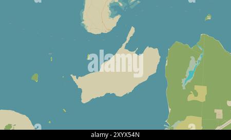 Pandanan Island in the Sulu Sea on a colored elevation map Stock Photo ...