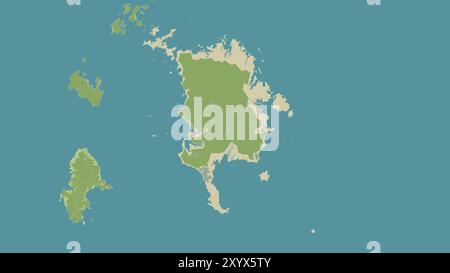 Isla del Rey in the North Pacific Ocean on a colored elevation map ...