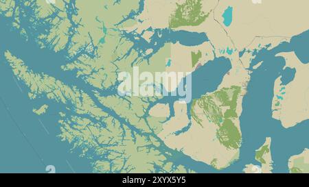 Isla Riesco in the South Pacific Ocean on a colored elevation map Stock ...