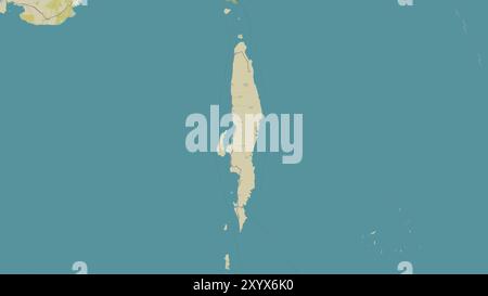 Selayar Island in the Banda Sea on a colored elevation map Stock Photo ...