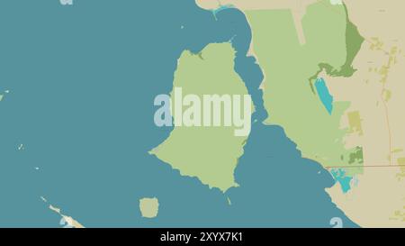 Tiburon Island in the Gulf of California on a colored elevation map ...