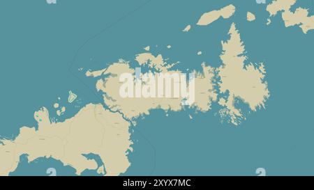 Pulau Togean in the Gulf of Tomini on a colored elevation map Stock ...