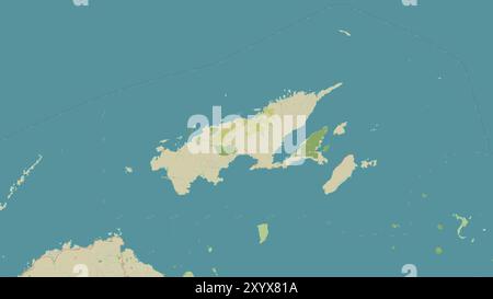 Vanua Levu Island in the South Pacific Ocean on a colored elevation map ...